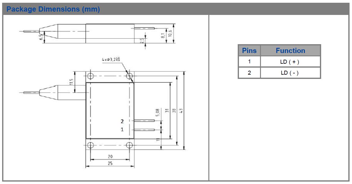 K976DA3RN-30.00W Multi-Single Emitter, 976nm, 30W Fiber Coupled Diode ...